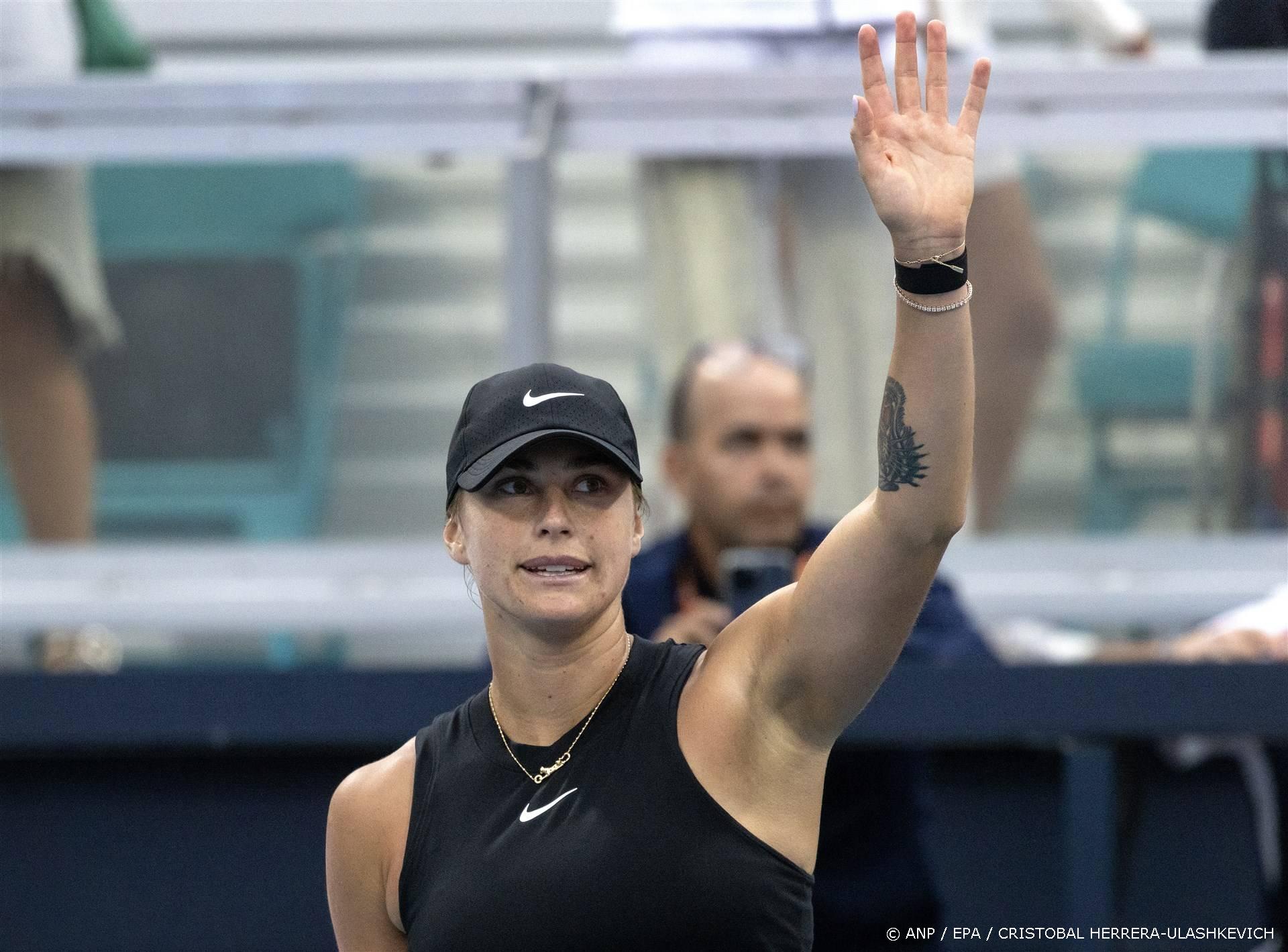 Tennisster Sabalenka bereikt derde ronde hardcourttoernooi Miami