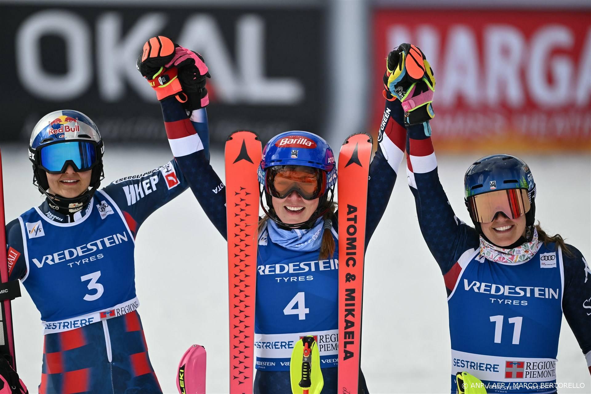 Shiffrin boekt honderdste wereldbekerzege na comeback van buikwond