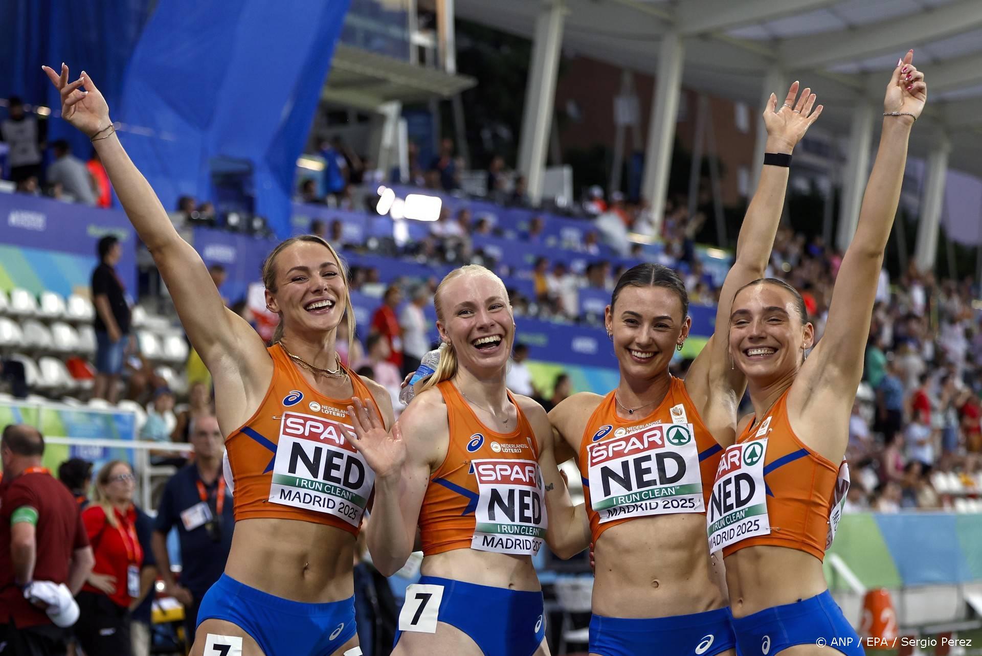 Nederlandse estafetteteams verbreken records op EK Atletiek in Madrid